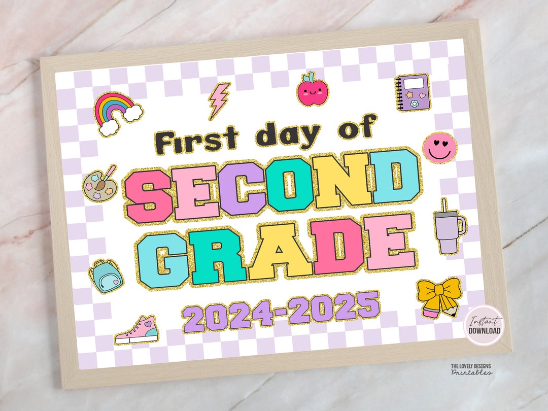 First Day of 2nd Grade Sign INSTANT DOWNLOAD Photo Prop First Day of ...