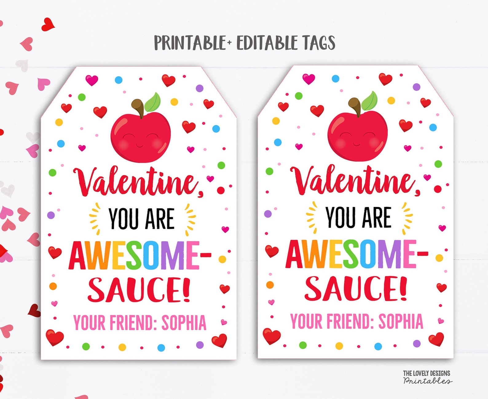 Applesauce Valentine Gift Tag You're Awesome Sauce - Etsy