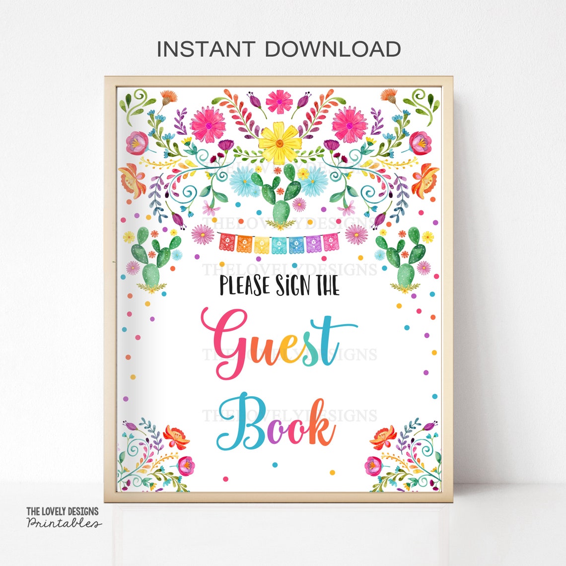 Fiesta Guest Book Sign Fiesta Mexican Party Sign Fiesta Cactus - Etsy