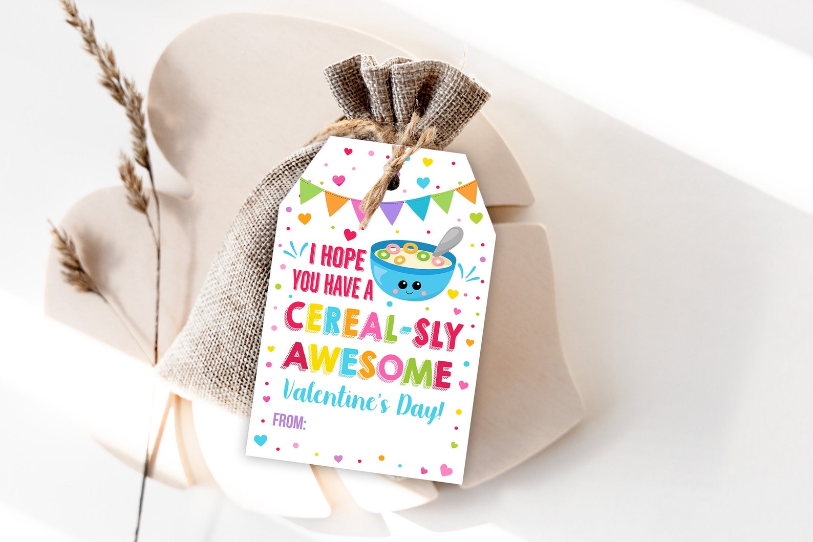 Cereal Valentine Tag, Cereal-sly Awesome Valentine's Day Cereal Tag ...