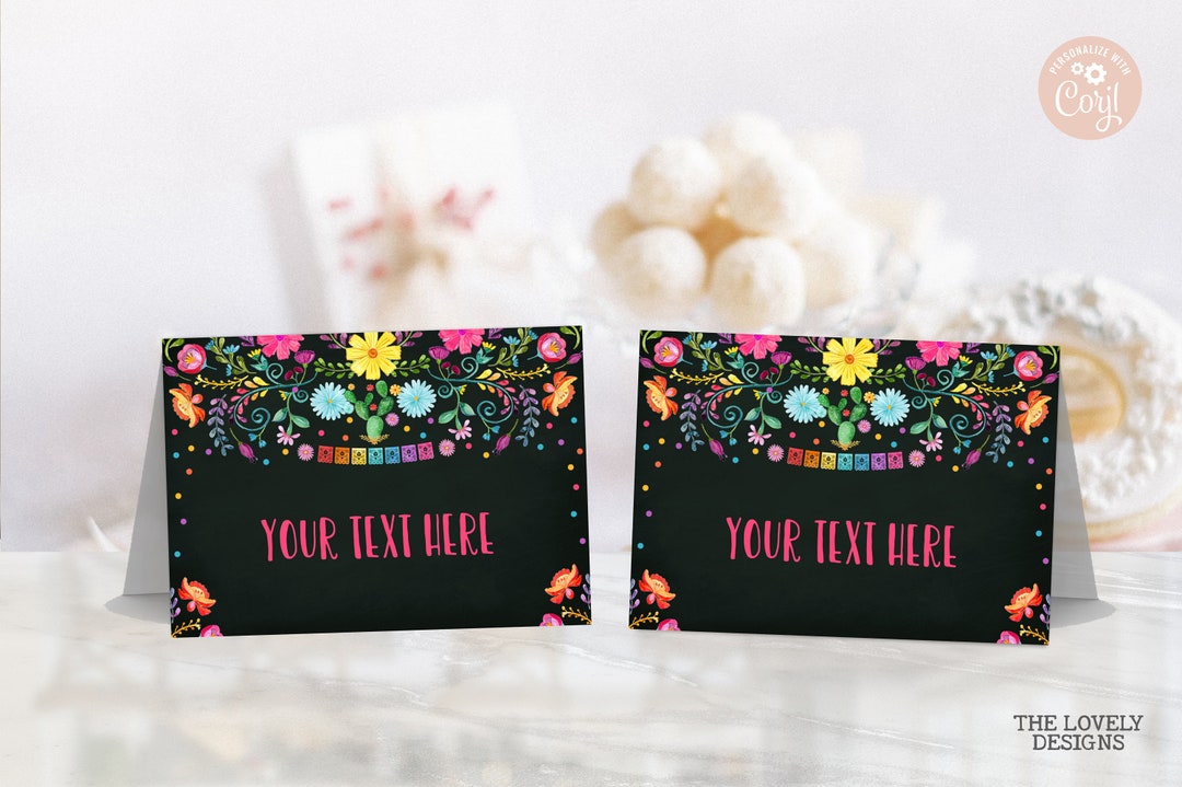 EDITABLE Fiesta Food Tent Labels Fiesta Birthday Chalkboard Place Card ...