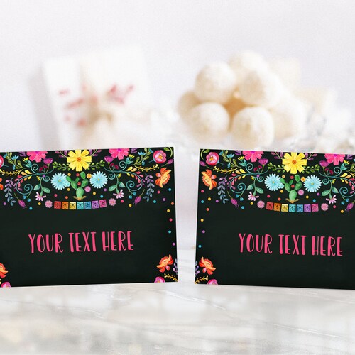 EDITABLE Fiesta Food Tent Labels Fiesta Birthday Place Card - Etsy