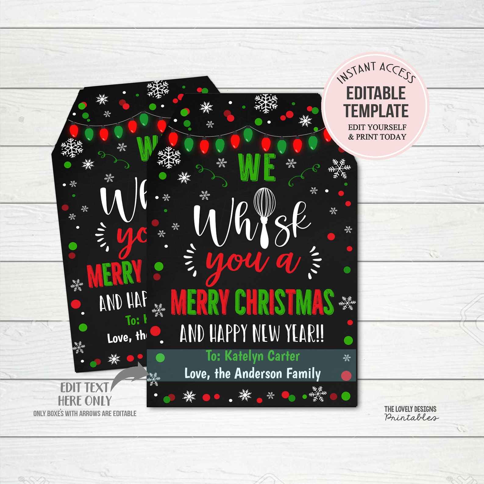 Christmas Gift Tags We Whisk You a Merry Christmas Baker | Etsy