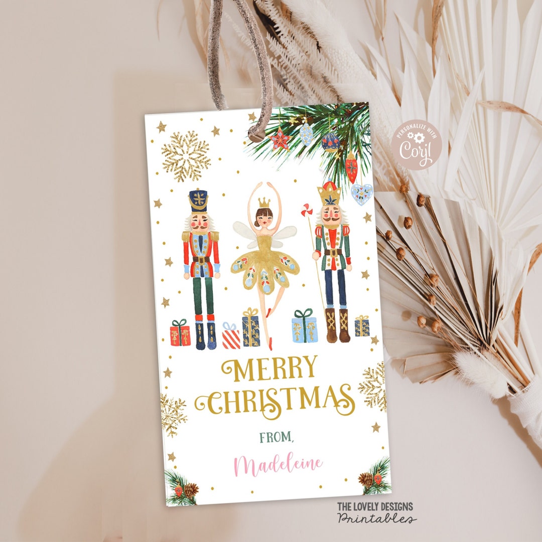 Editable Nutcracker Favor Tag Nutcracker Gift Tag Sugar Plum Fairy Pink ...