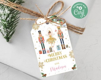 EDITABLE Nutcracker Favor Tag Nutcracker Watercolor Gift Tag Sugar Plum ...