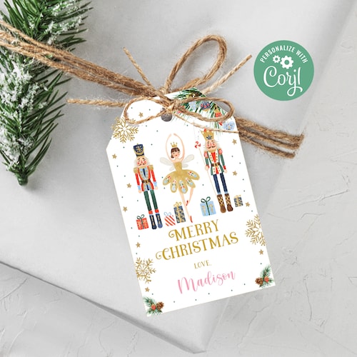 Nutcracker Christmas Gift Tag Printable Christmas Tags - Etsy