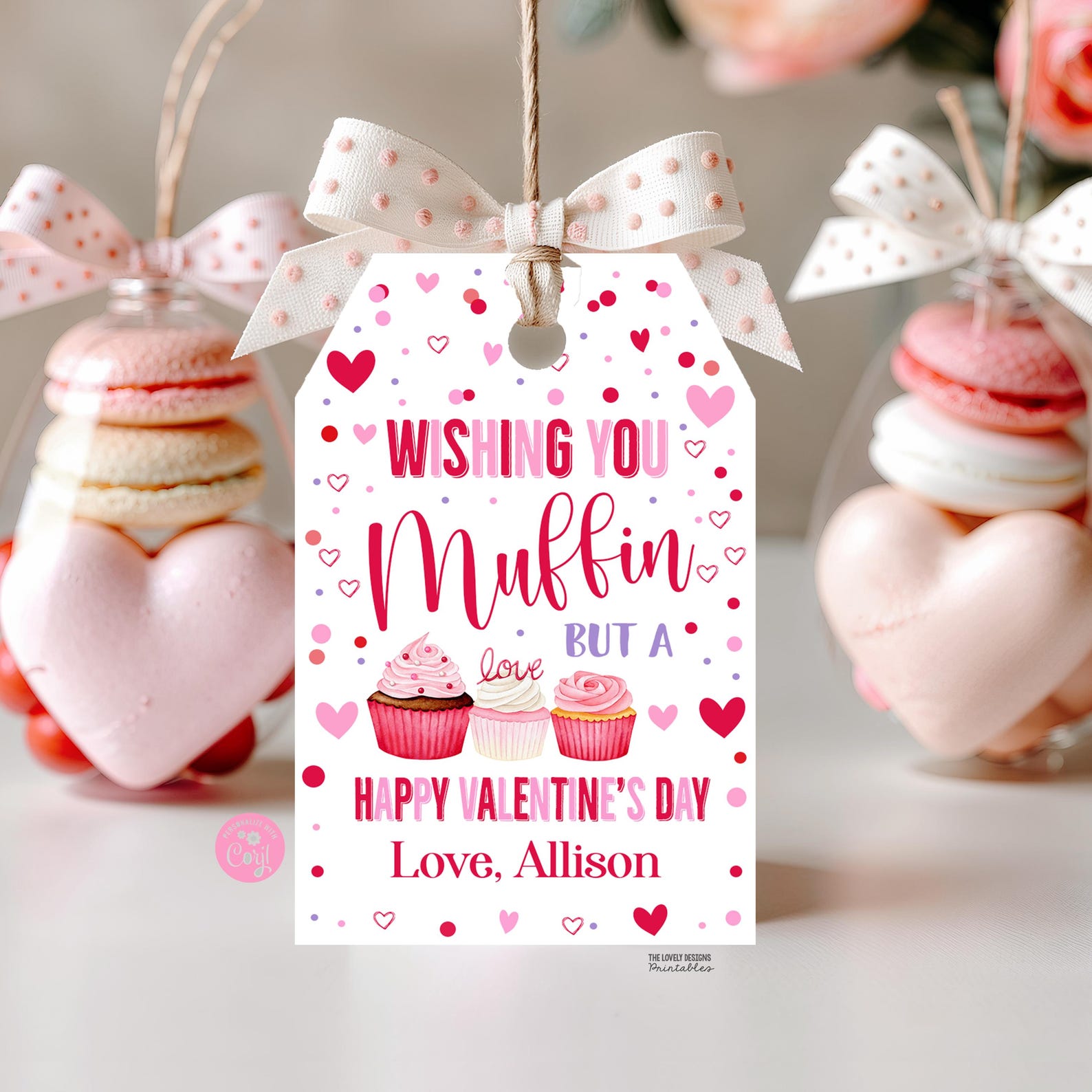 Valentines Muffin Gift Tag Wishing You Muffin but a Valentine's Day ...