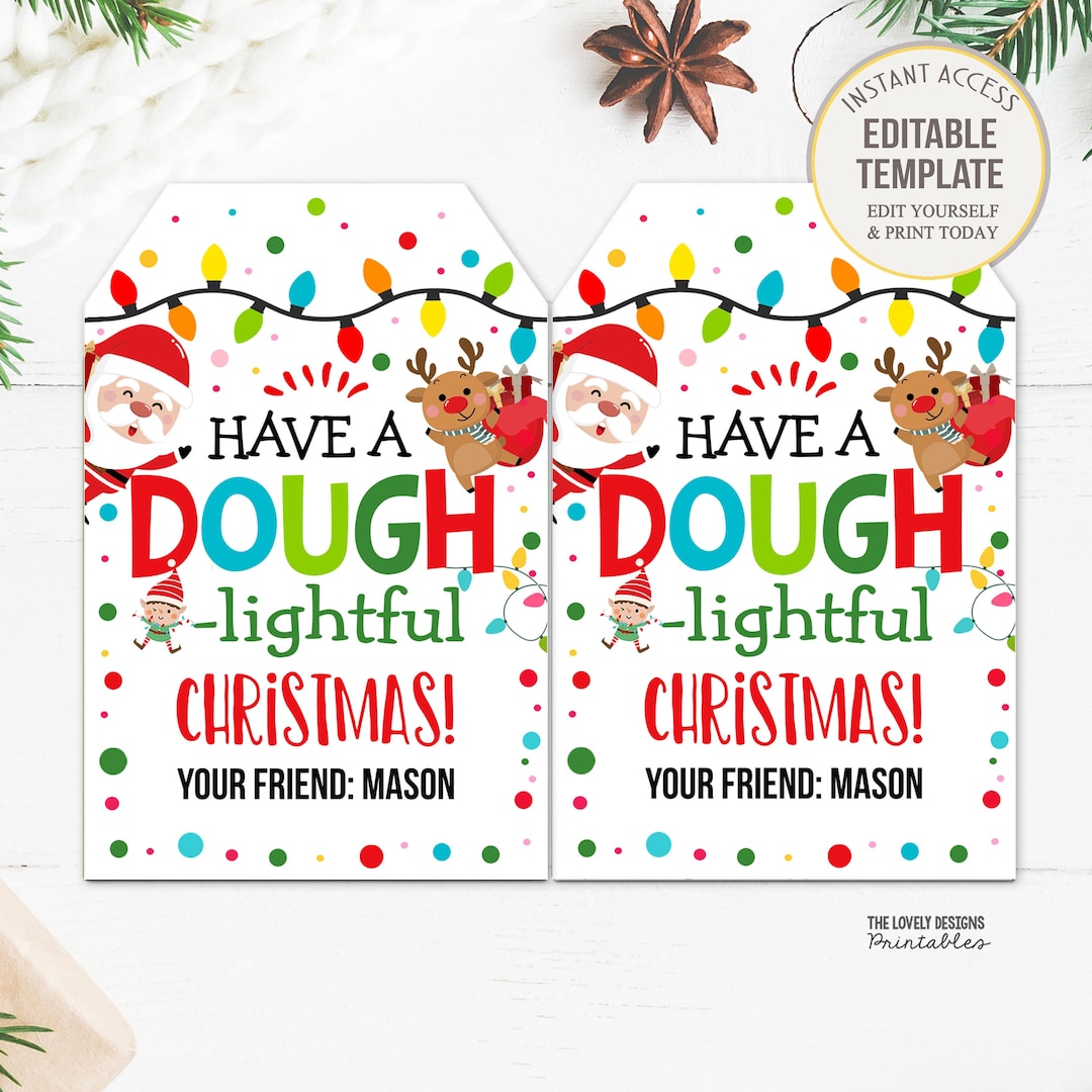 Christmas Gift Tags, Have a Dough-lightful Christmas Printable Holiday ...