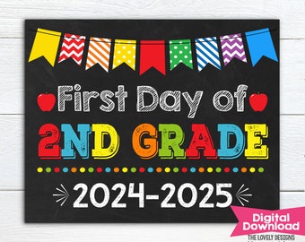 Editable First Day of 2nd Grade Sign Personalized First Day of School ...