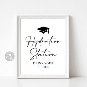 Hydration Station Drink Nurse Graduation Sign Printable LPN RN Modern ...