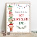 Elf Hot Chocolate Sign Cute Elves Sign Kids Party Elf Holiday Party ...