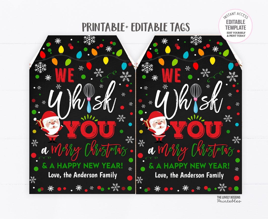 Christmas Gift Tags We Whisk You a Merry Christmas Baker Kitchen Bakery ...