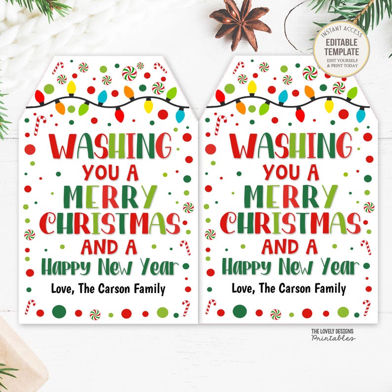 Holiday Soap Gift Tag Washing You a Merry Christmas Hand Soap Teacher ...