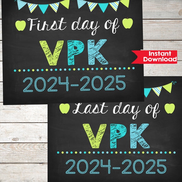 First Day of Vpk Chalkboard Printable Back to School - Etsy New Zealand