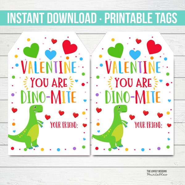 Dino Valentine Printable - Etsy