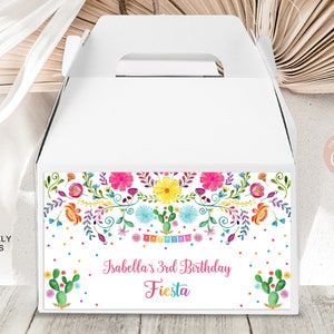 EDITABLE Fiesta Gable Box Label Fiesta Birthday Treat Box Fiesta ...