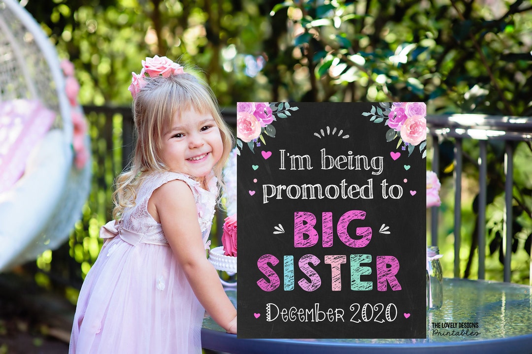 Big Sister Pregnancy Announcement, Promoted to Big Sister Sign ...