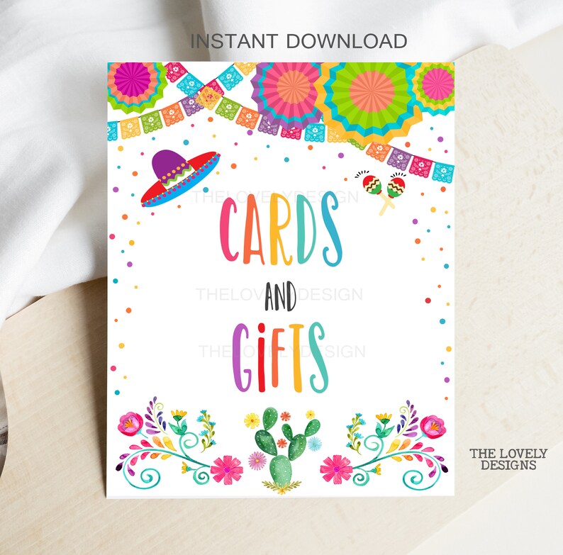 Fiesta Cards and Gifts Sign Fiesta Birthday Sign Mexican - Etsy