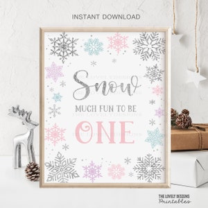 Winter Snow Much Fun to Be One Sign Winter Onederland 1st - Etsy