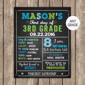 First Day of School Sign Pastel ANY GRADE , Back to School Sign ...