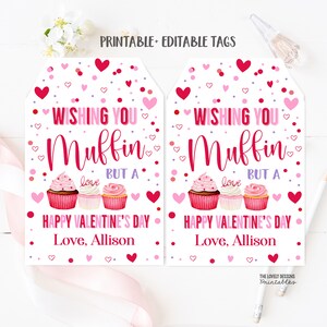 Valentines Muffin Gift Tag Wishing You Muffin but a Valentine's Day ...