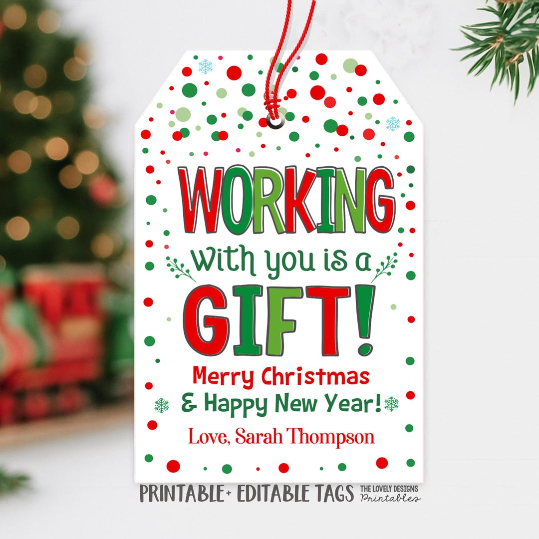 Christmas Gift Tag Printable Coworker Gift Christmas Secret Santa Gift ...