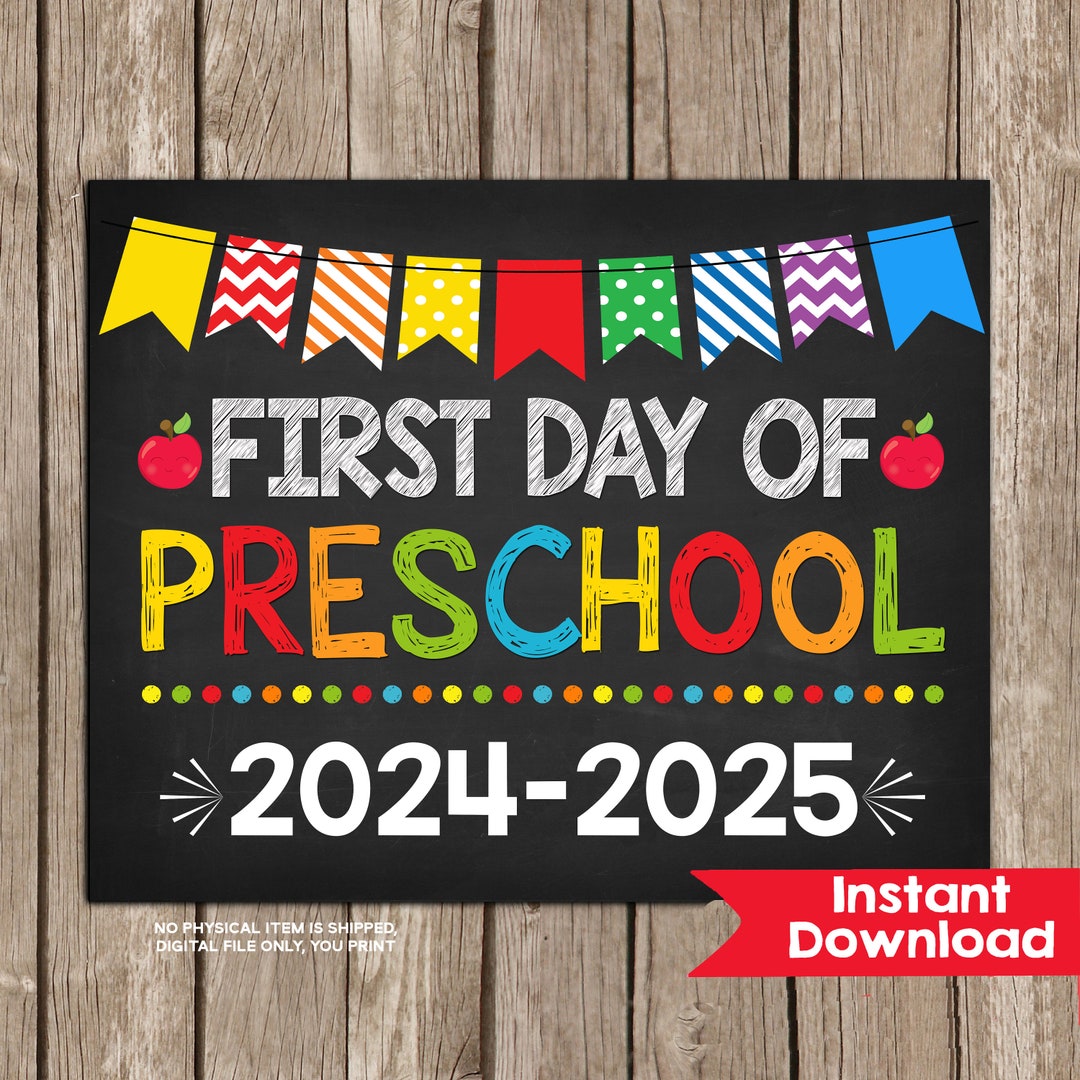 First Day of Preschool Sign, My First Day of Preschool, INSTANT ...
