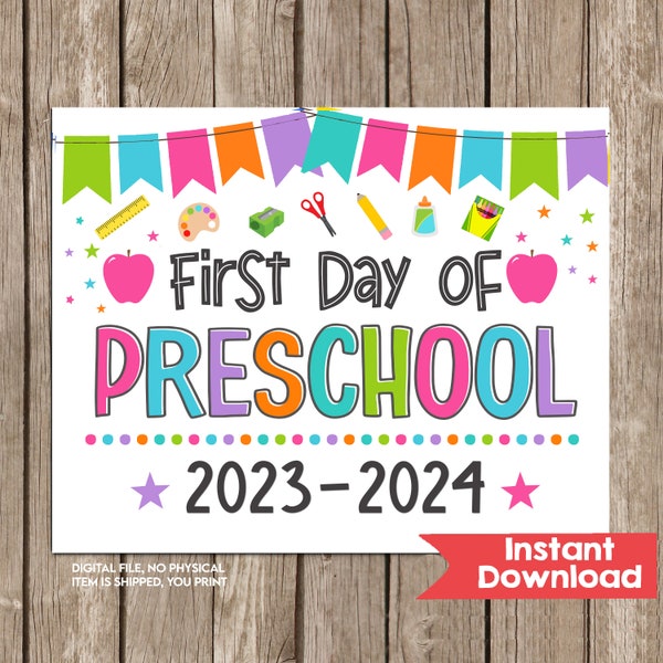 Preschool Sign - Etsy