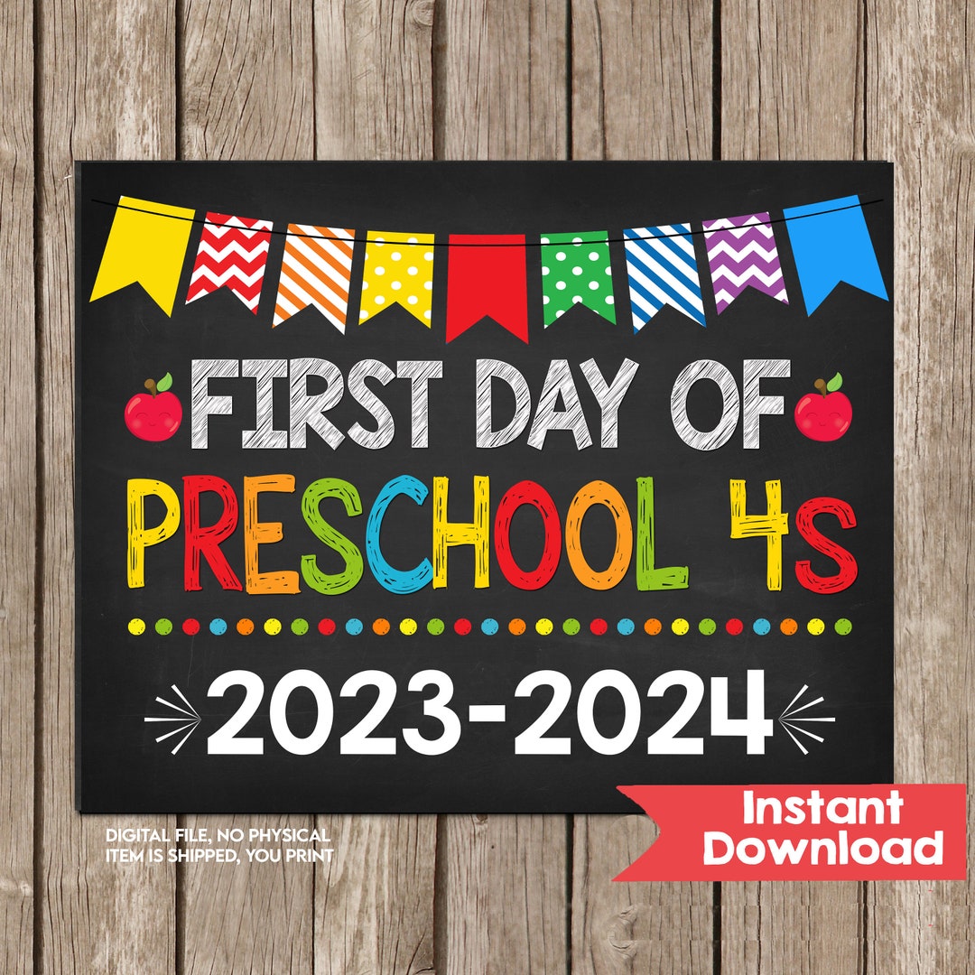 First Day of Preschool 4s Sign My First Day of Preschool 4s - Etsy