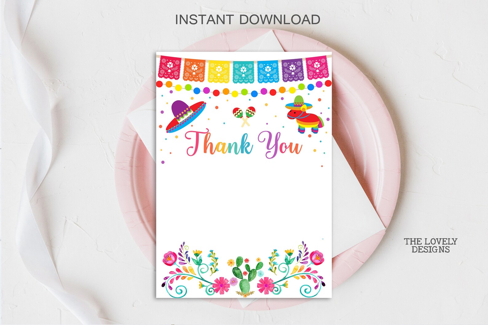 Fiesta Piñata Thank You Notes Pinata Fiesta Birthday Party - Etsy