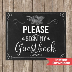 Graduation Guestbook Sign, Graduation Party Printable Sign, Graduation ...
