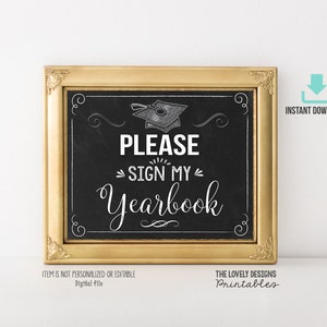 Graduation Yearbook Sign, Graduation Party Printable Sign, Graduation ...
