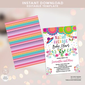 Nacho Average Baby Shower Invitation, Template, Fiesta Baby Shower ...