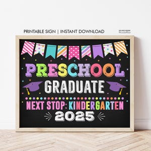 Girl PRESCHOOL GRADUATION Sign, Preschool Graduate,last Day of ...