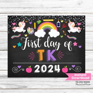 Unicorn First Day of TK Sign , Girl First Day of Transitional ...