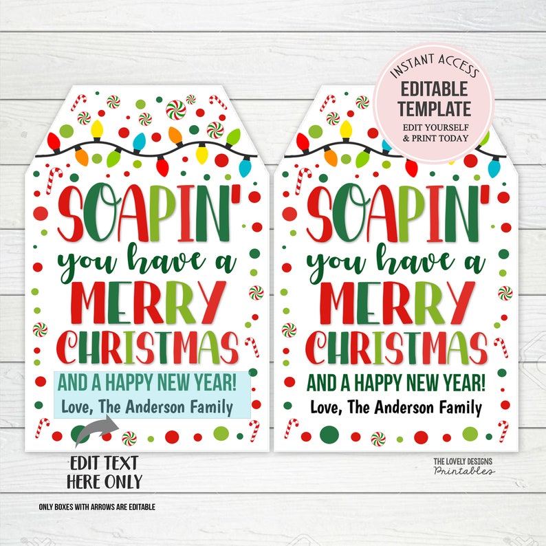 Soapin You Have a Merry Christmas Tags Holiday Soap Gift Appreciation ...