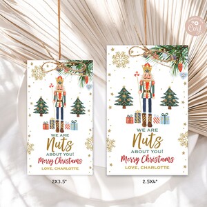 EDITABLE Christmas Nuts Tag Nutcracker Gift Tag Holiday Candy Chocolate ...