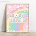 Daisy Groovy Birthday Party Groovy Treats Sign Groovy Rainbow Pink ...