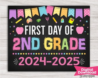 Mermaid First Day of 2nd Grade Sign Instant Download Girl First Day of ...
