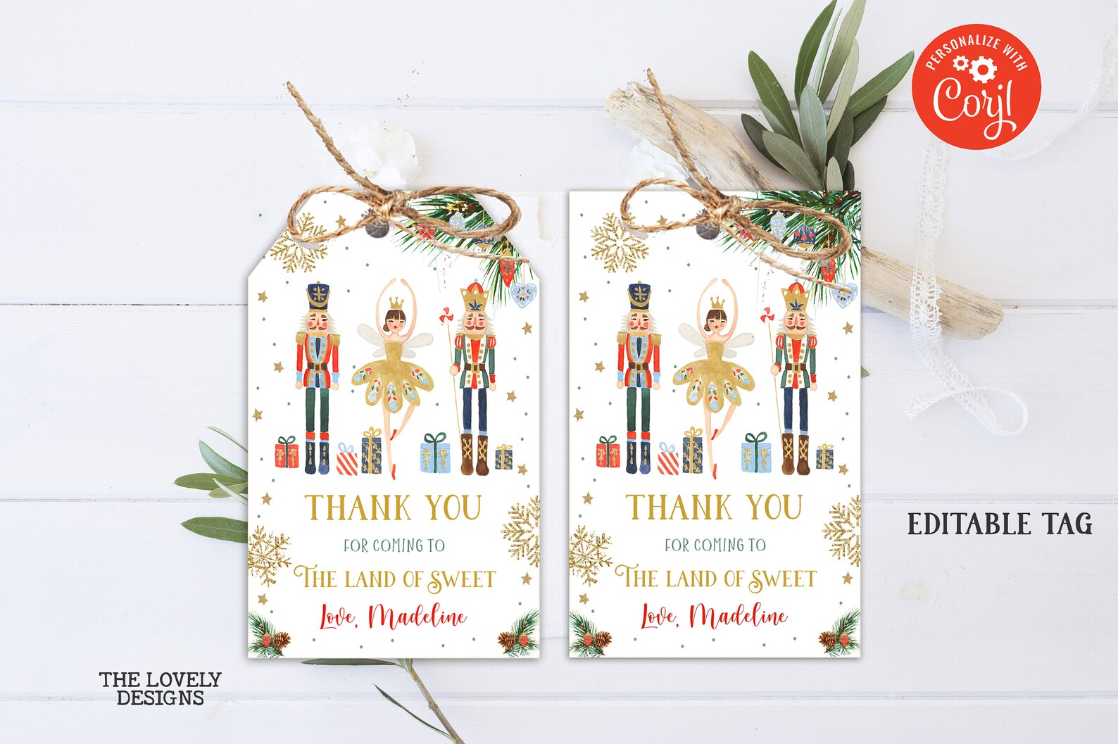 EDITABLE Nutcracker Favor Tags Nutcracker Thank You Tags Sugar - Etsy