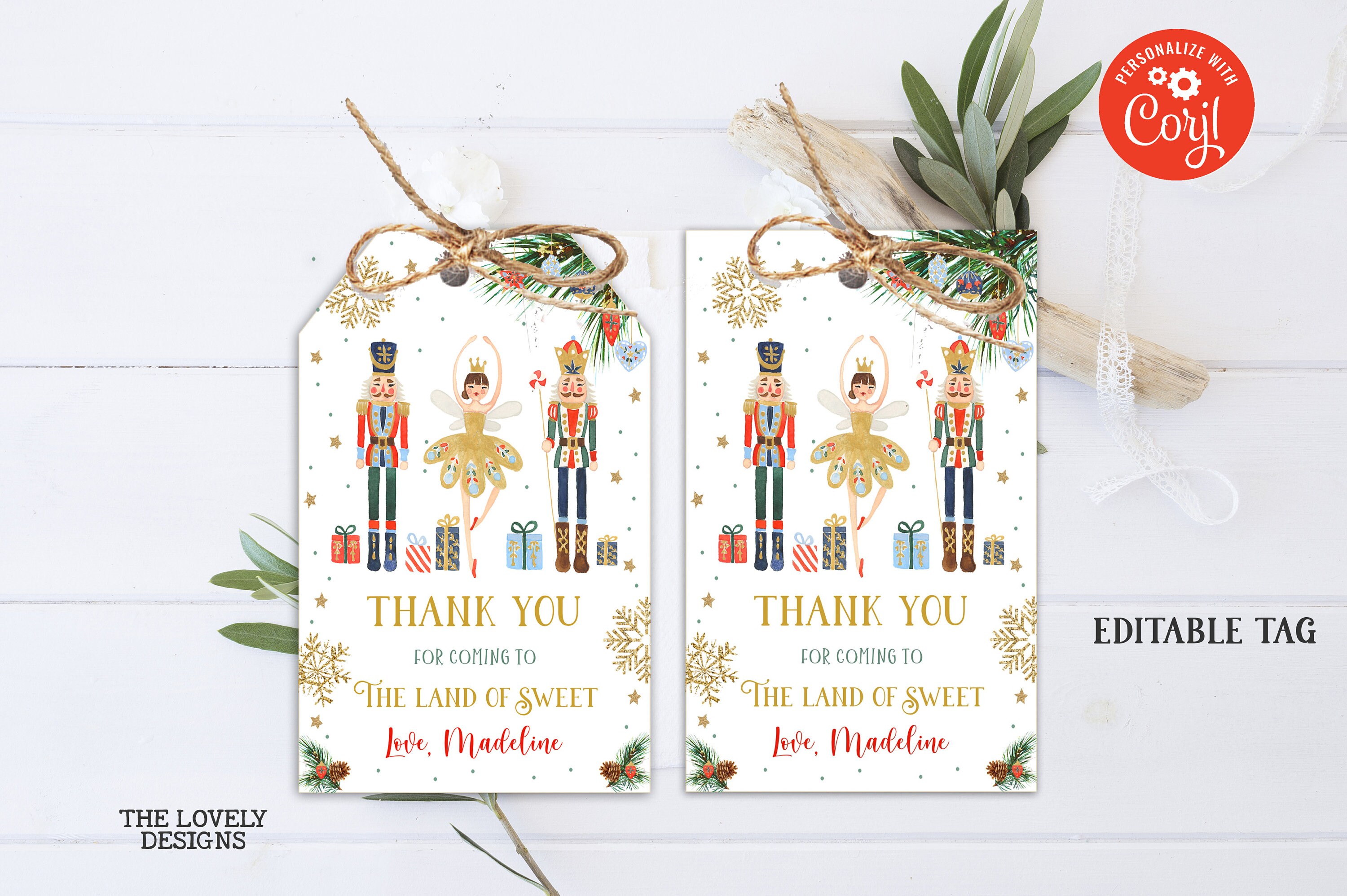 Editable Nutcracker Favor Tags Nutcracker Thank You Tags Sugar Plum ...