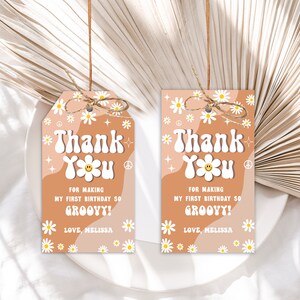 EDITABLE Groovy Favor Tag Groovy Birthday Tag Daisy Groovy Gift Tag ...