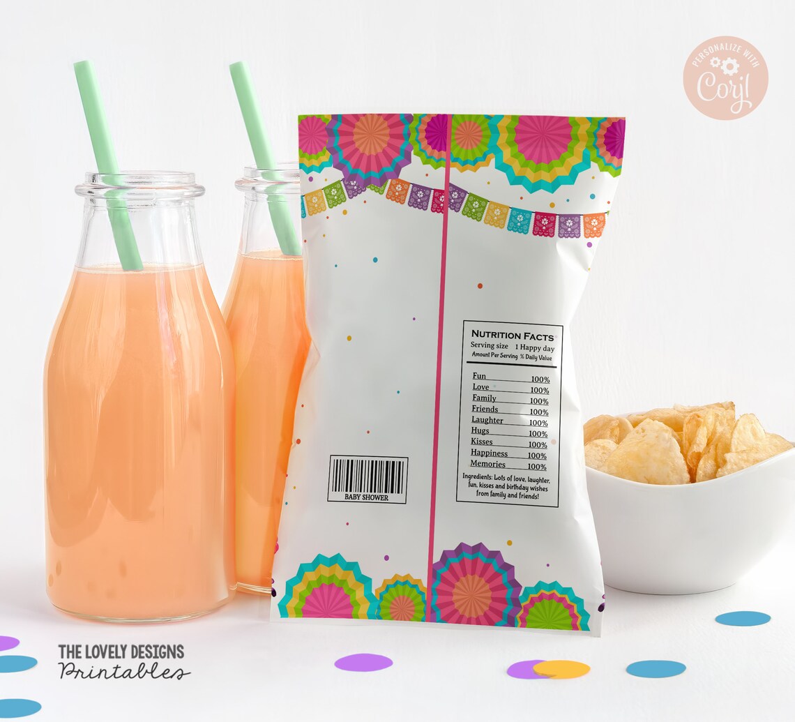 EDITABLE Fiesta Chip Bag Wrapper Nacho Average Fiesta Baby | Etsy