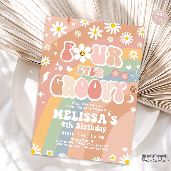 4 Ever Groovy Invitation - Etsy