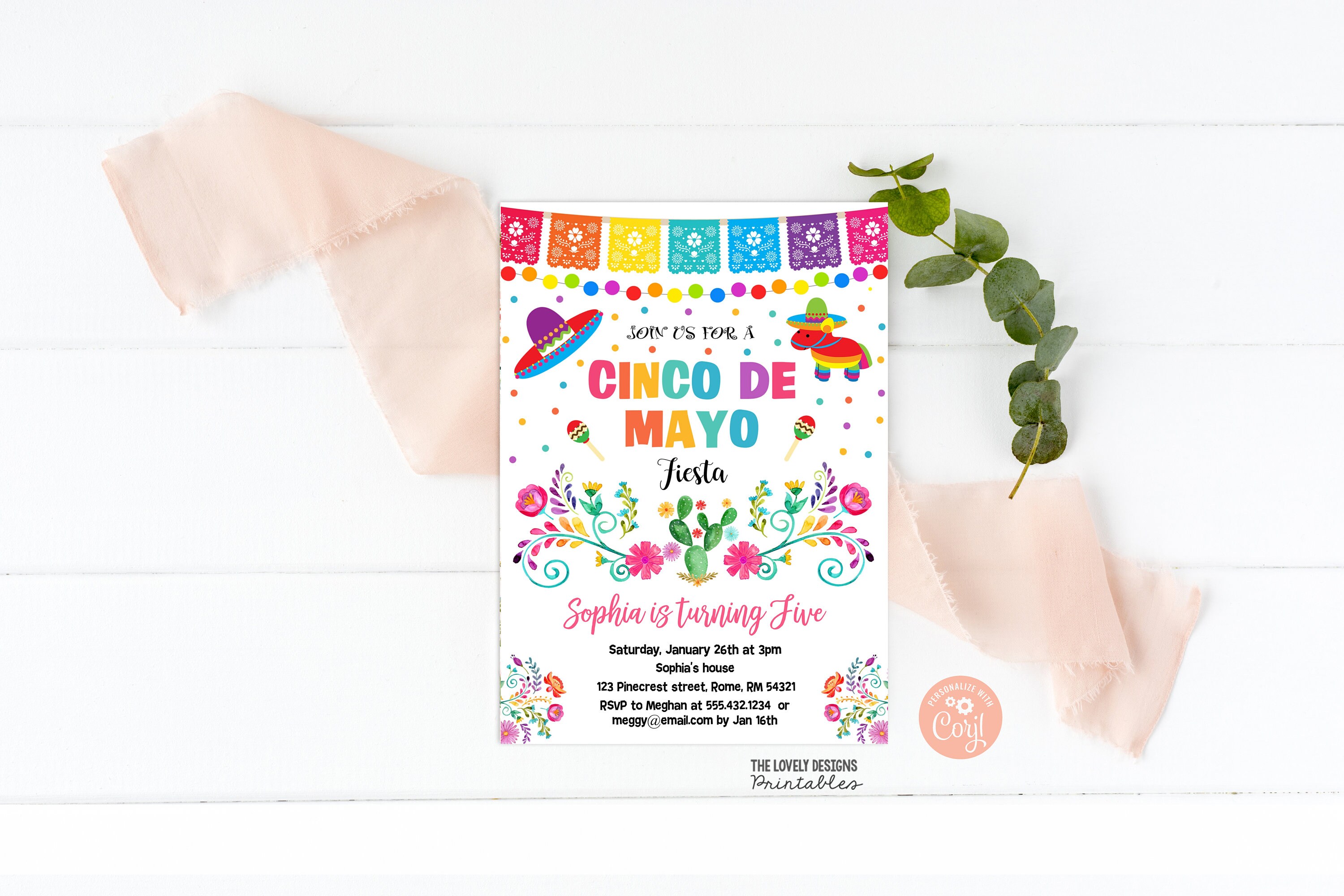 Cinco De Mayo Invitation EDITABLE Cinco De Mayo Fiesta - Etsy