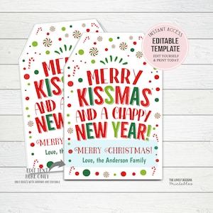 Christmas Lip Balm Gift Tags Merry Kissmas and a Chappy New Year Lip ...