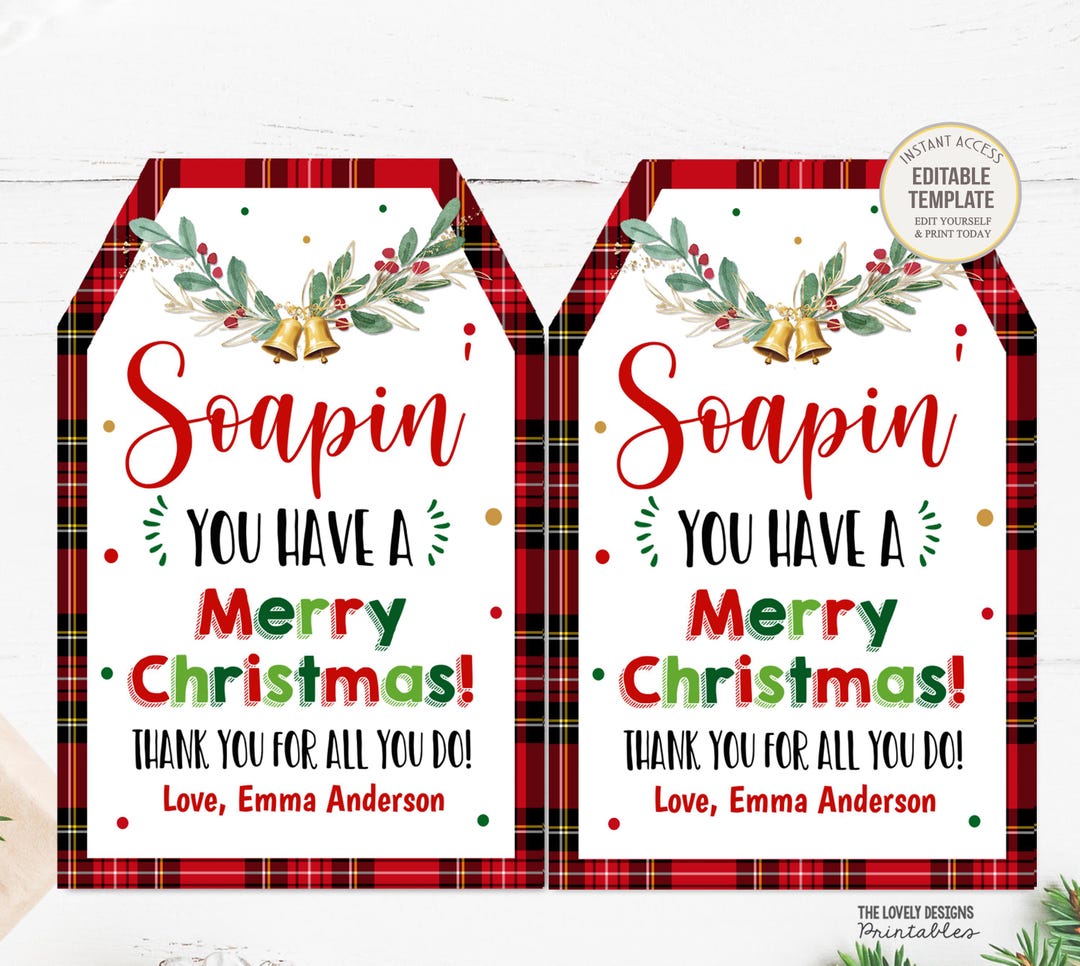 Soapin You Have a Merry Christmas Tags Holiday Soap Gift Appreciation ...