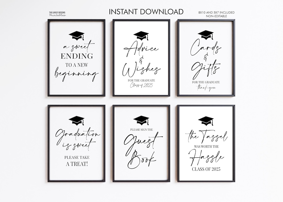 Graduation Party Table Signs Bundle INSTANT DOWNLOAD Printable ...