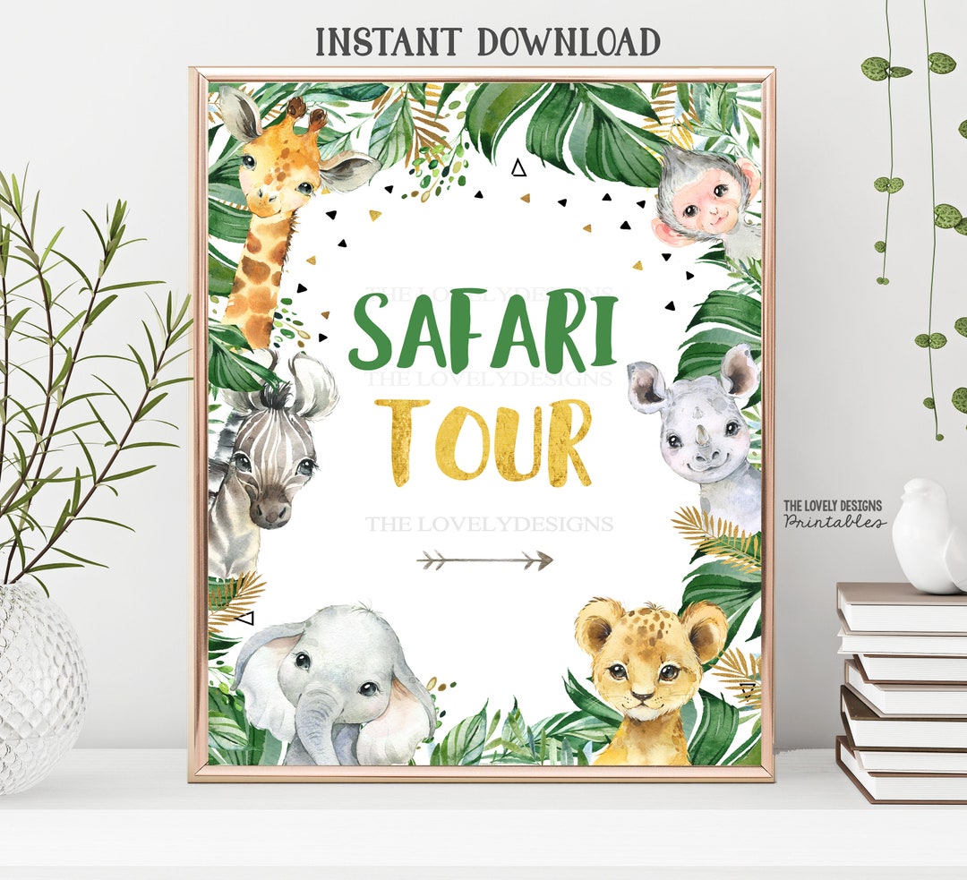 Safari Tour Birthday Sign Jungle Birthday Party Sign (Download Now) - Etsy