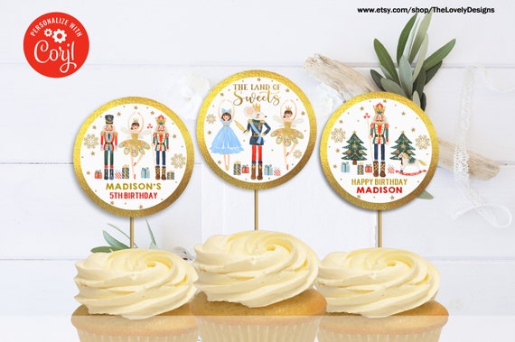 EDITABLE Nutcracker Cupcake Toppers Nutcracker Birthday - Etsy